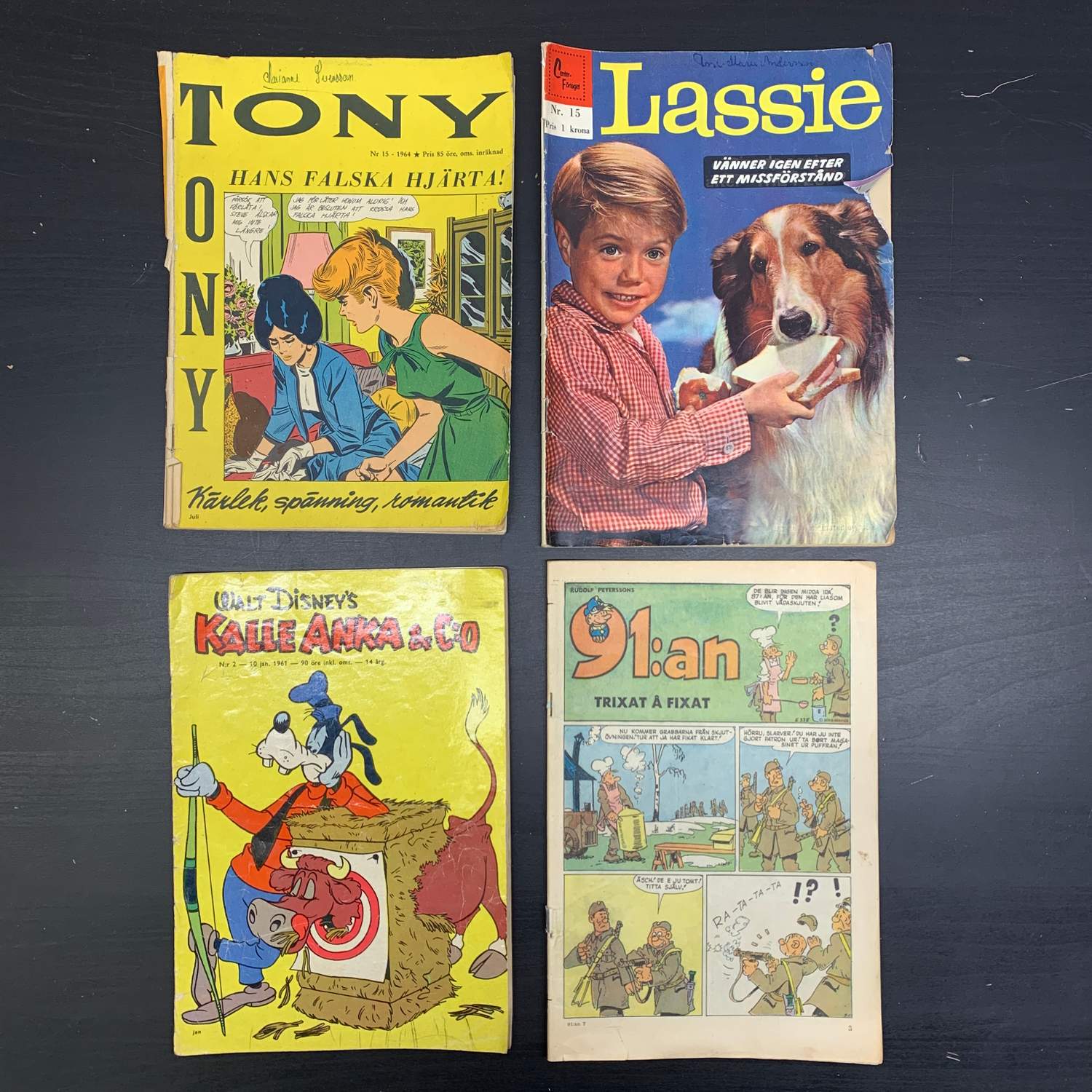 9st Serietidning Tecknat Illustrerade Klassiker Lassie Lilla Fridolf ...