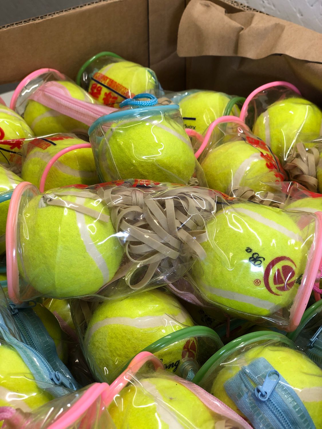 Parti Tennis Bollar med gummiband hel låda – FOOTLY