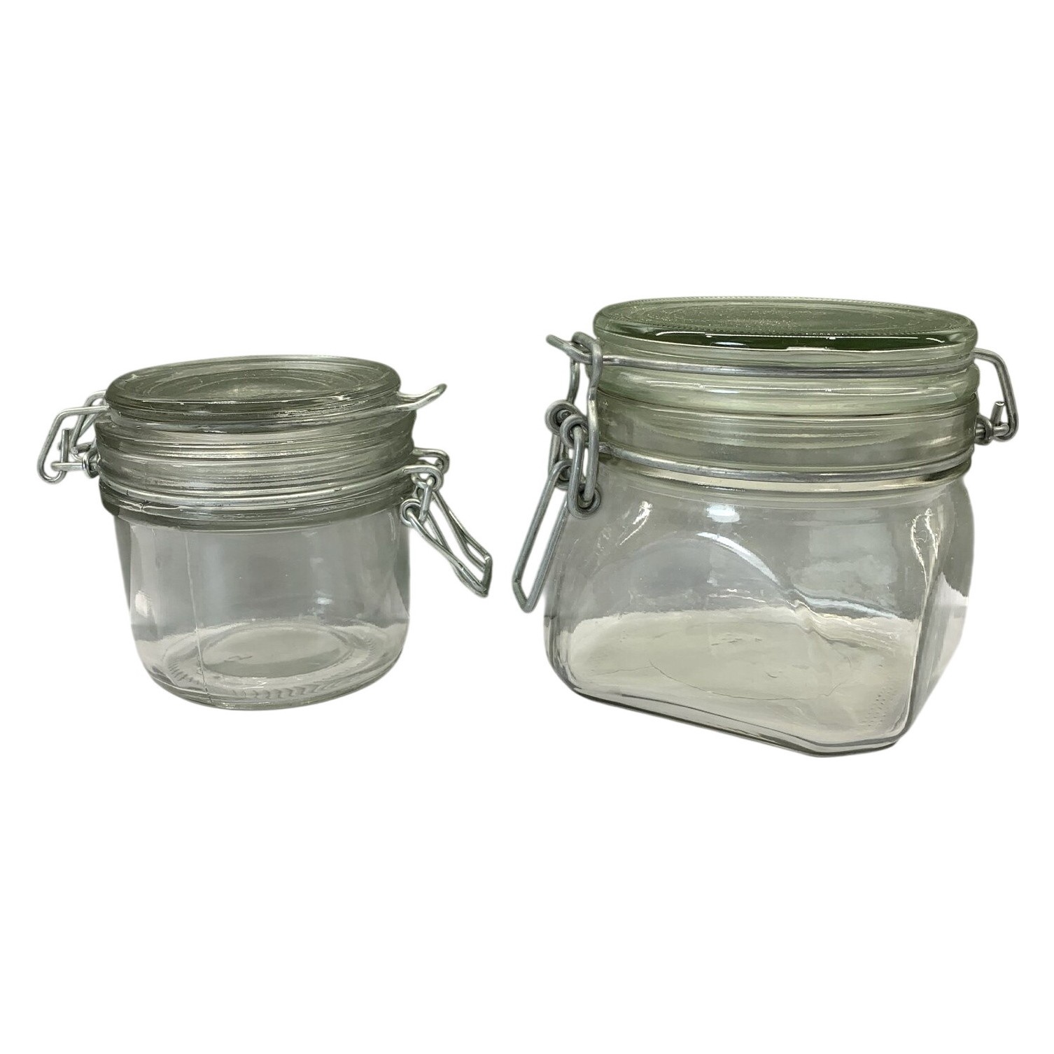 2 st Glasburkar Med Lock Spänne Förvaring Transparent Retro Kök – FOOTLY